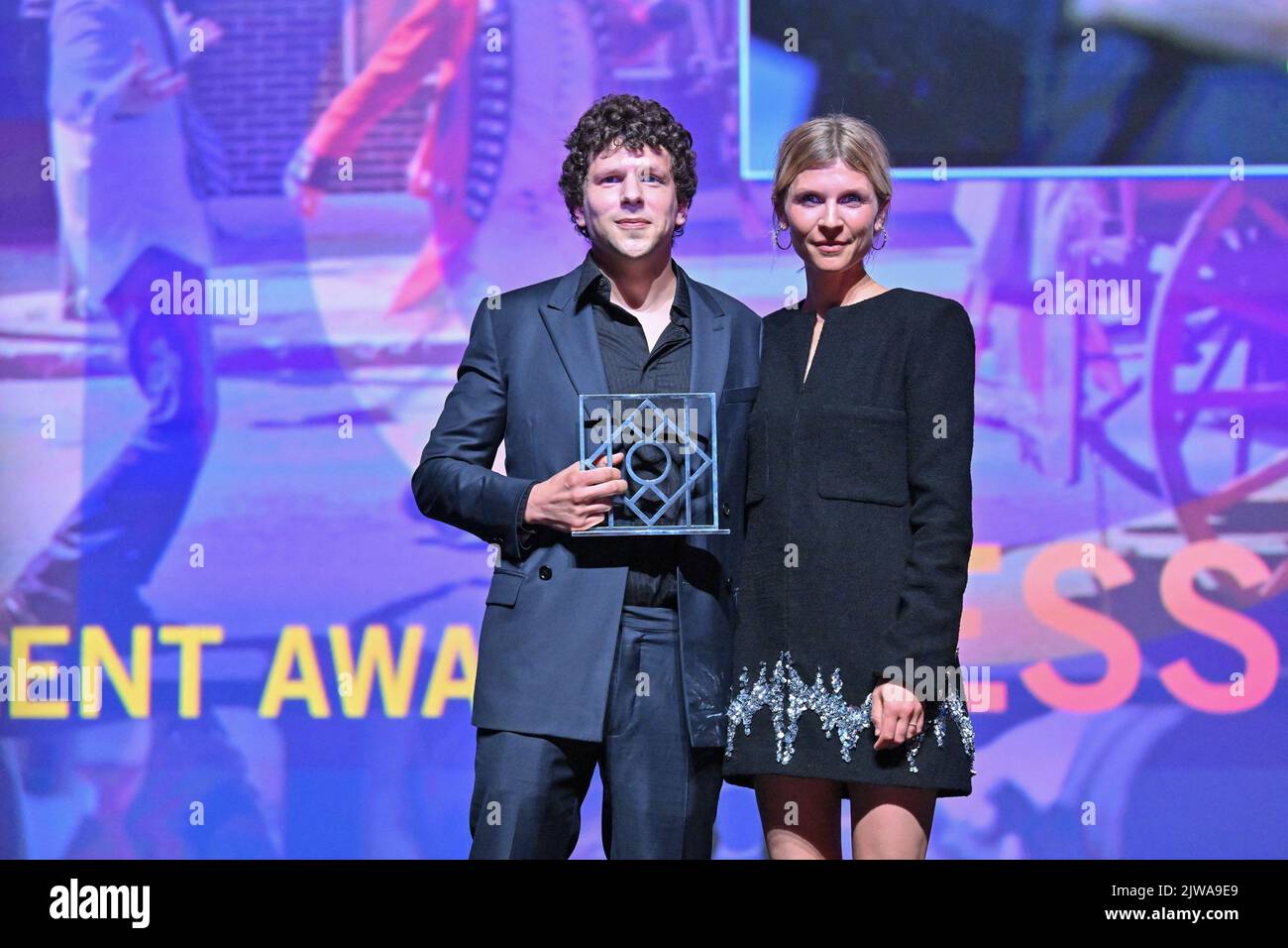 Jesse Eisenberg, Clemence Poesy attends the screening of When You ...