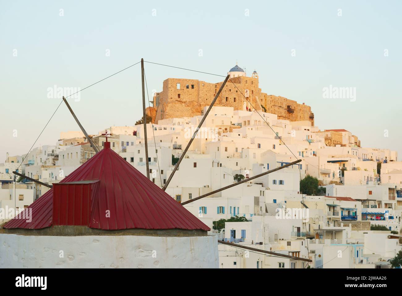Traditional Greece - Chora village with windmills. Astypalea island ...