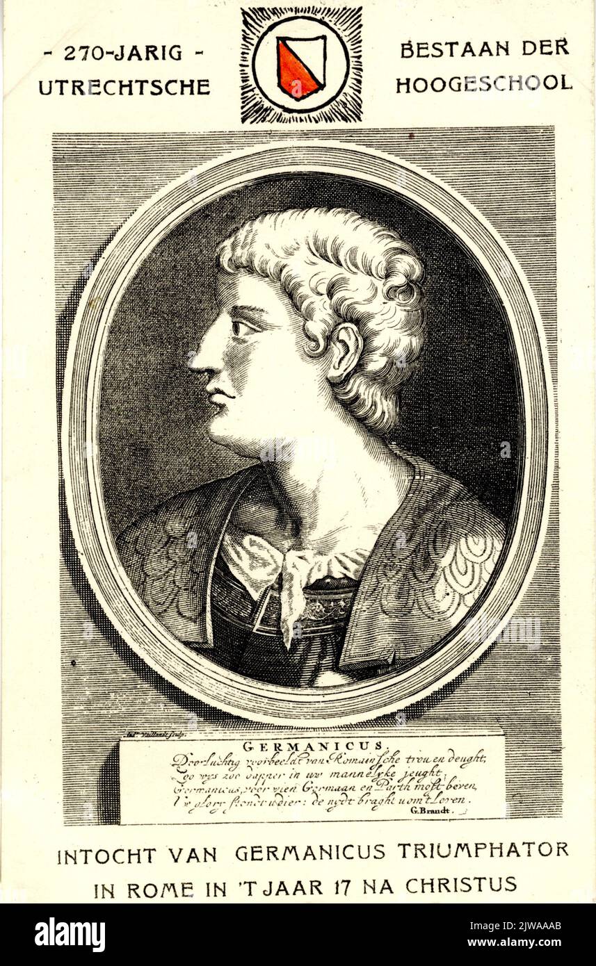 270th anniversary of the/ Utrechsche Hoogeschool/ Entry of Germanicus ...