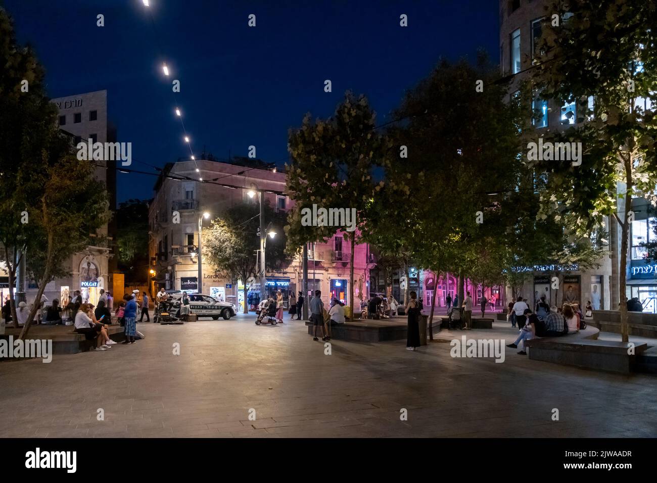 Night scene at Zion Square one of the vertices of the downtown triangle ...