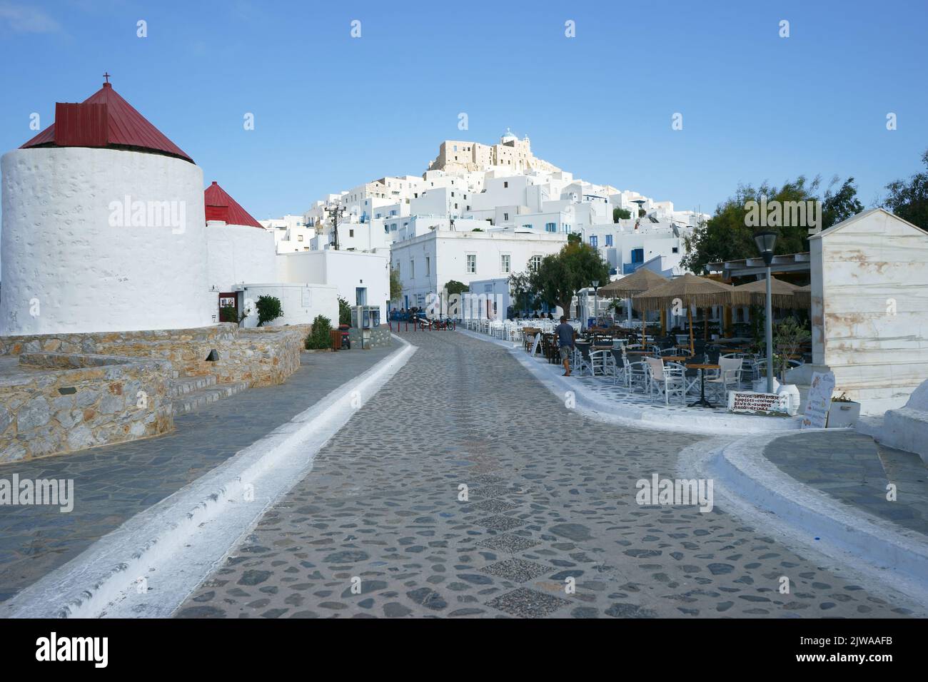 Traditional Greece - Chora village with windmills. Astypalea island ...