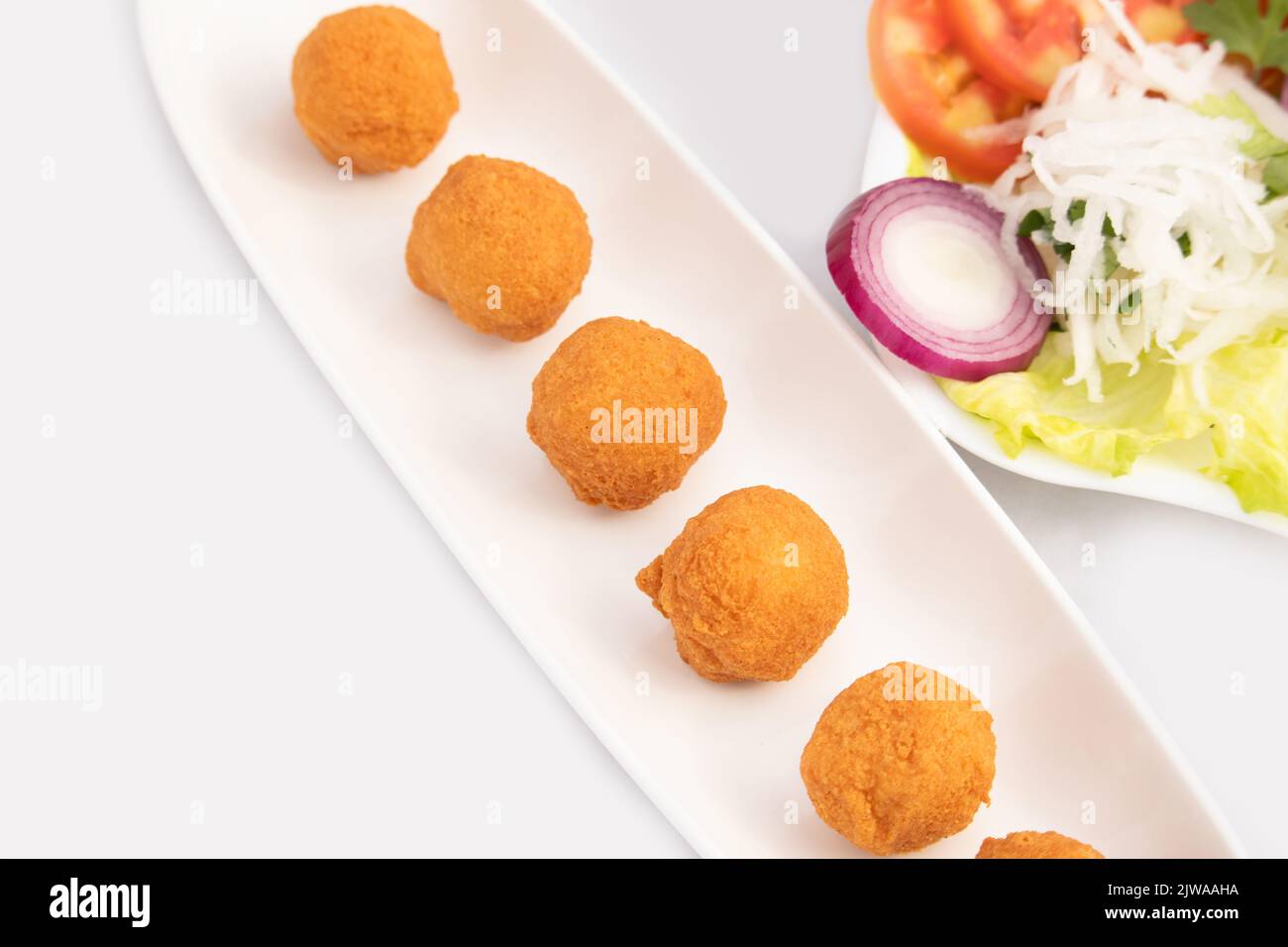 Indian Delhi Street Chaat Food Ram Laddu Pakode Or Raam Ladoo Pakore Is ...