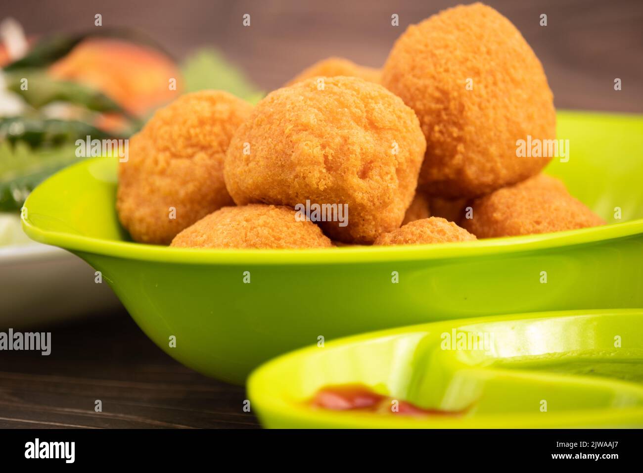 Indian Delhi Street Chaat Food Ram Laddu Pakode Or Raam Ladoo Pakore Is ...