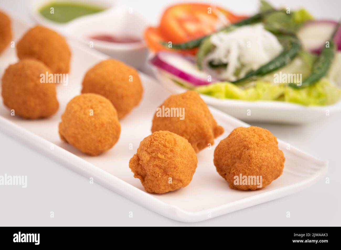 Indian Delhi Street Chaat Food Ram Laddu Pakode Or Raam Ladoo Pakore Is ...