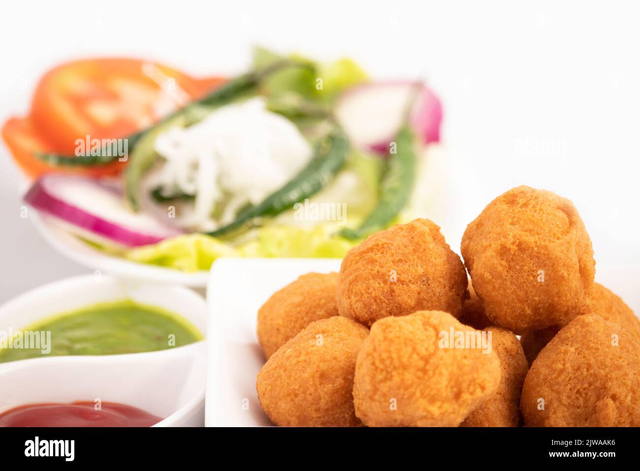 Indian Delhi Street Chaat Food Ram Laddu Pakode Or Raam Ladoo Pakore Is ...