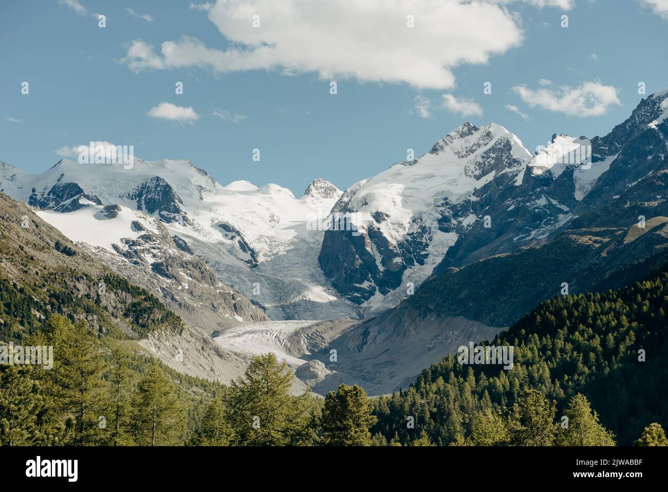 Bernina massif, Swiss side Stock Photo - Alamy