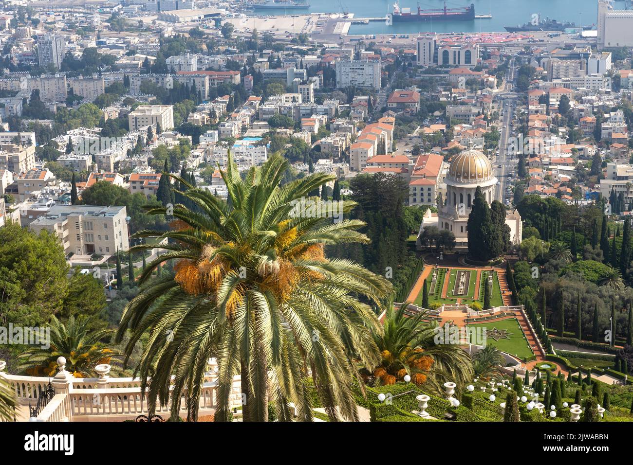 Haifa, Israel, June 26, 202 : view from the Louis Promenade on Mount ...