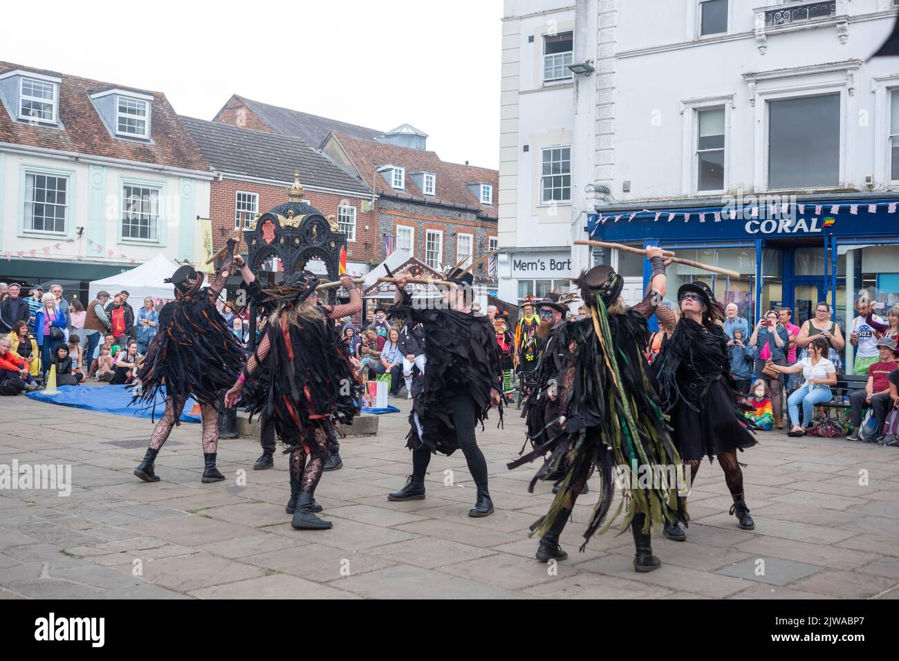 Beltane Border Morris Dancing, Wallingford Market Place Stock Photo - Alamy