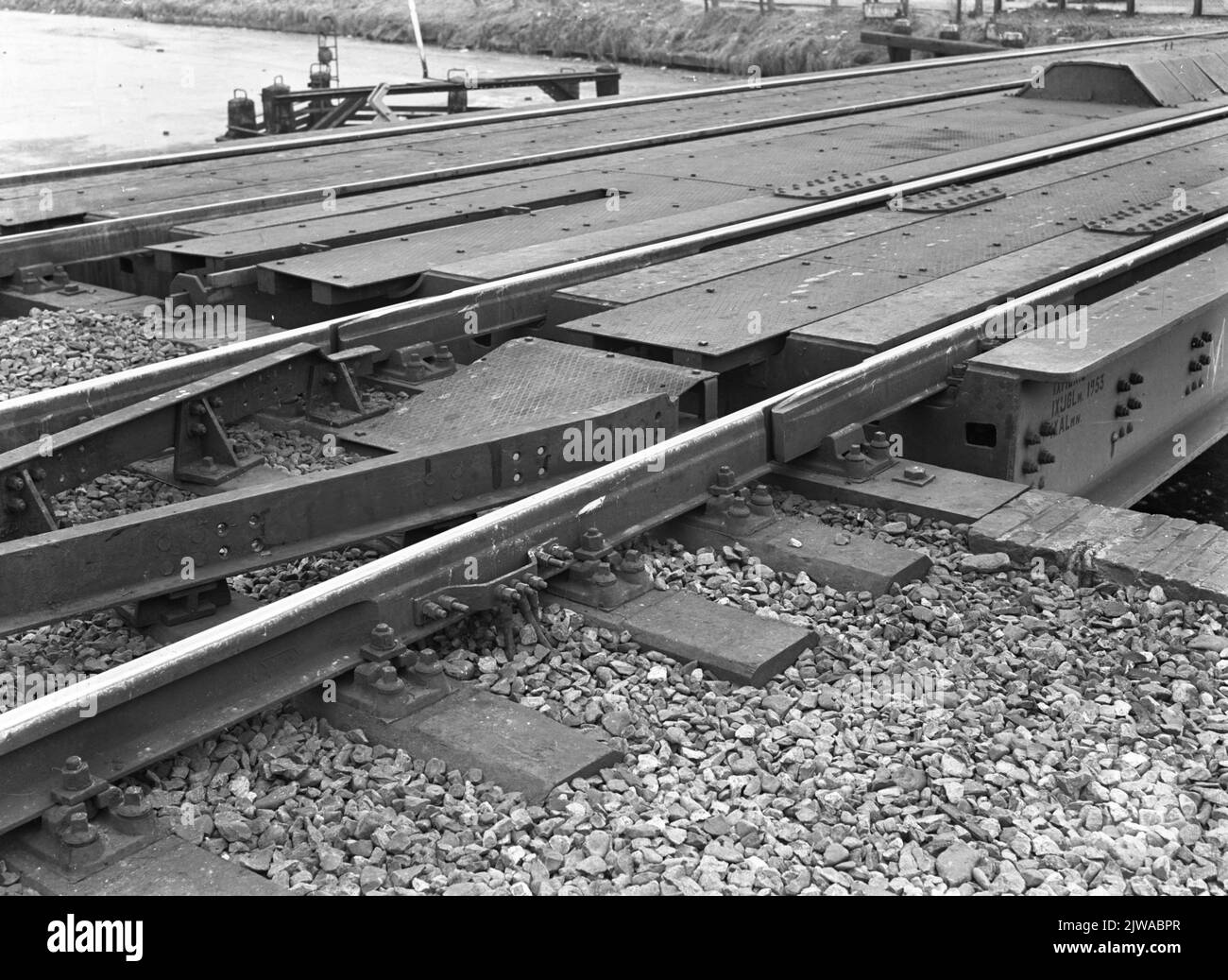 Image of the rail transition (compensation axle) at a railway bridge in ...