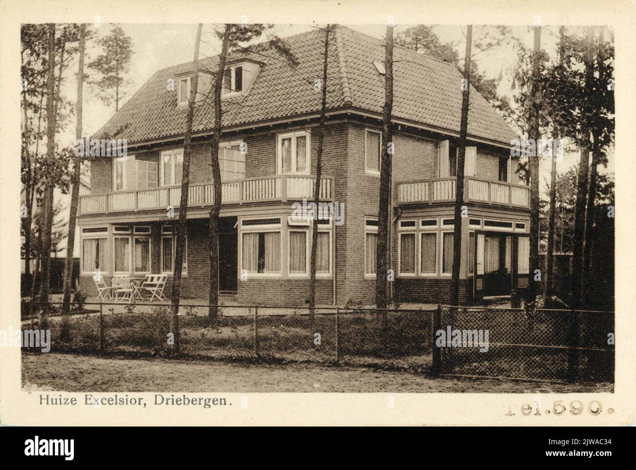 View of the front and right façade of the Excelsior mansion in ...