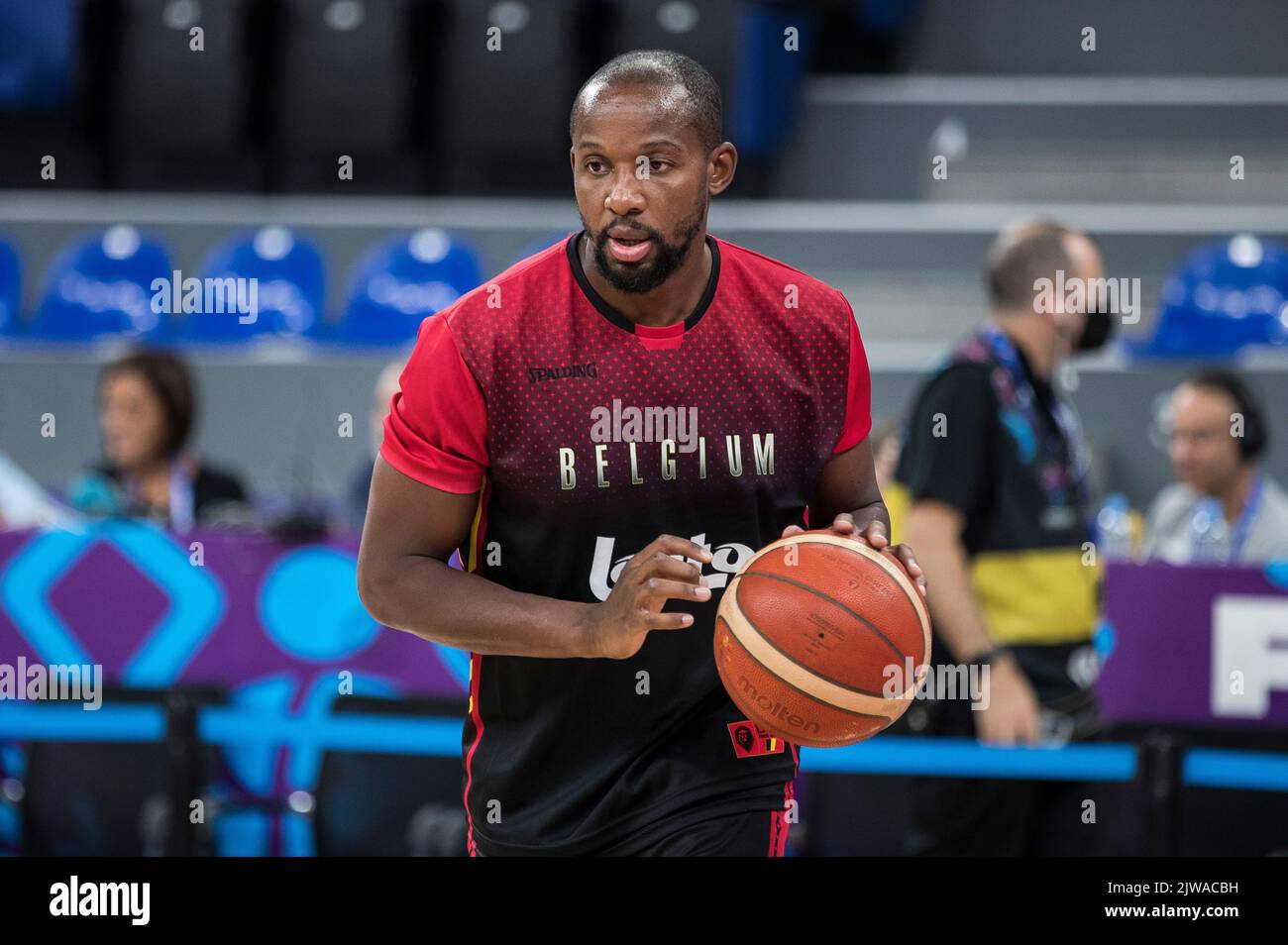 Jonathan Tabu of Belgium pictured during the warming-up before the ...
