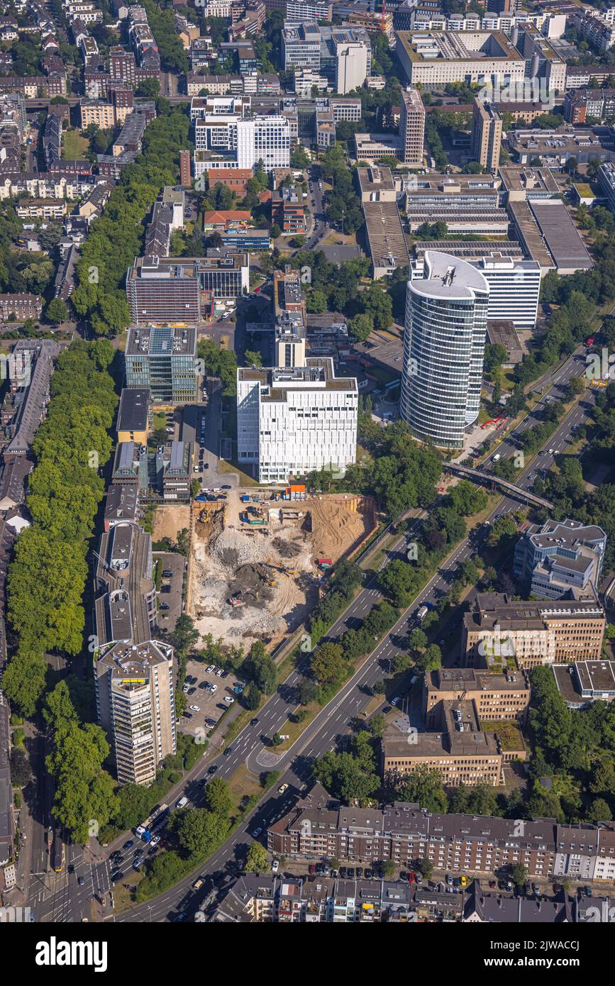 Aerial view, construction site demolition and new building at Karl ...