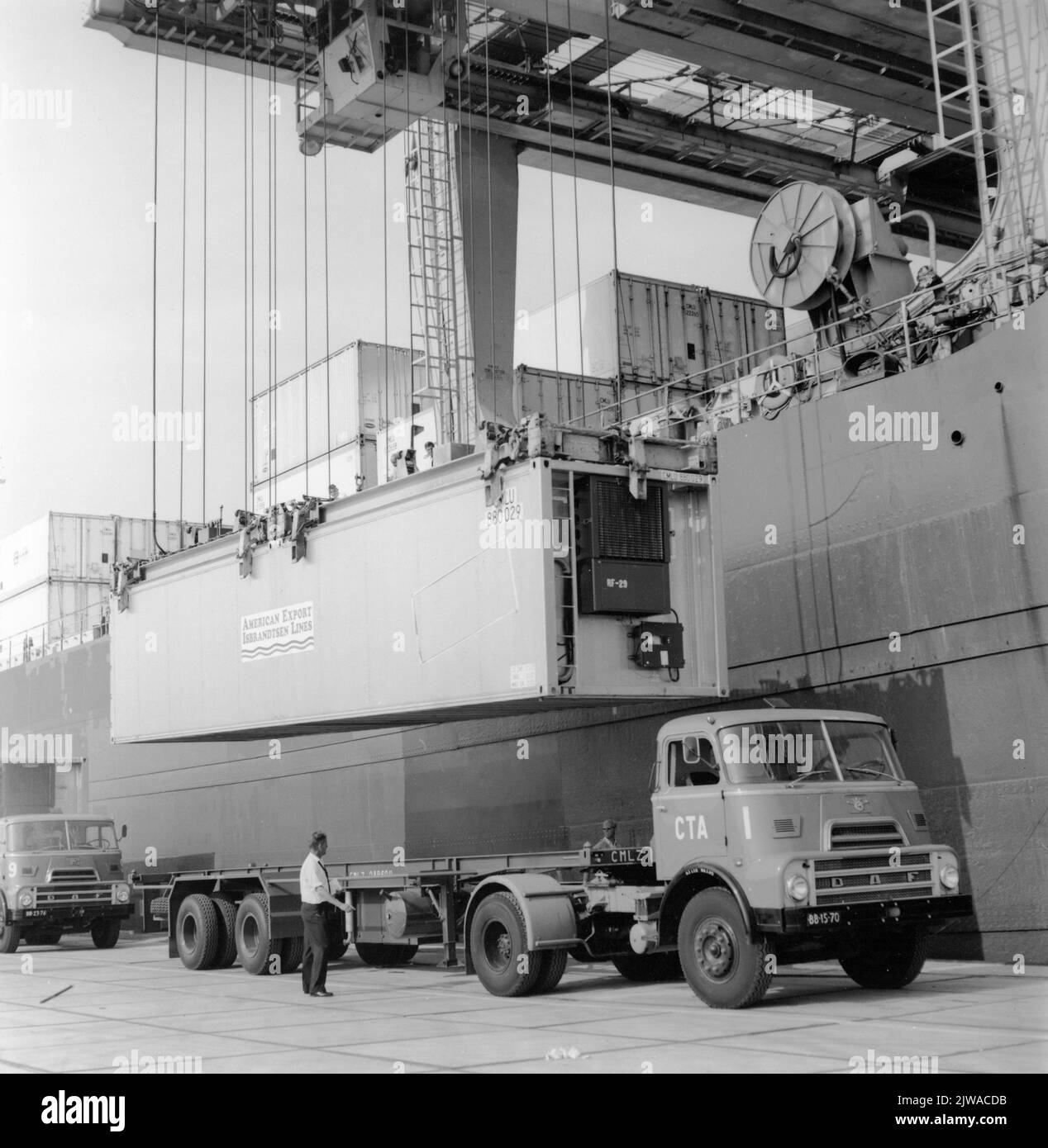 Image of the transfer of containers on the container Terminal Amsterdam ...