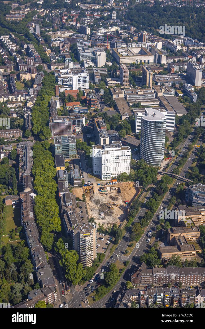 Aerial view, construction site demolition and new building at Karl ...