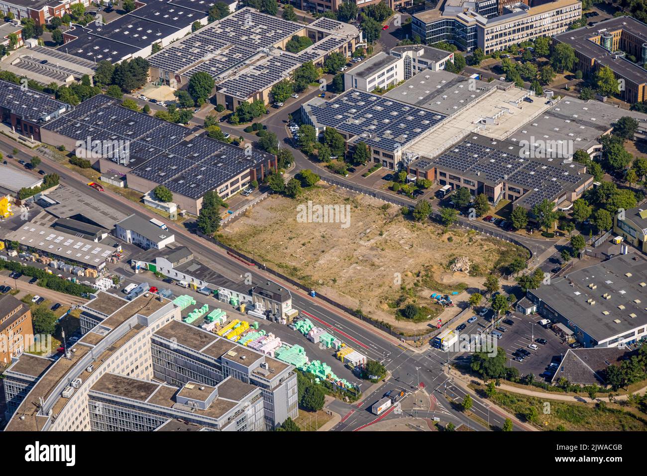 Commercial area and brownfield construction site heerdter lohweg hi-res ...