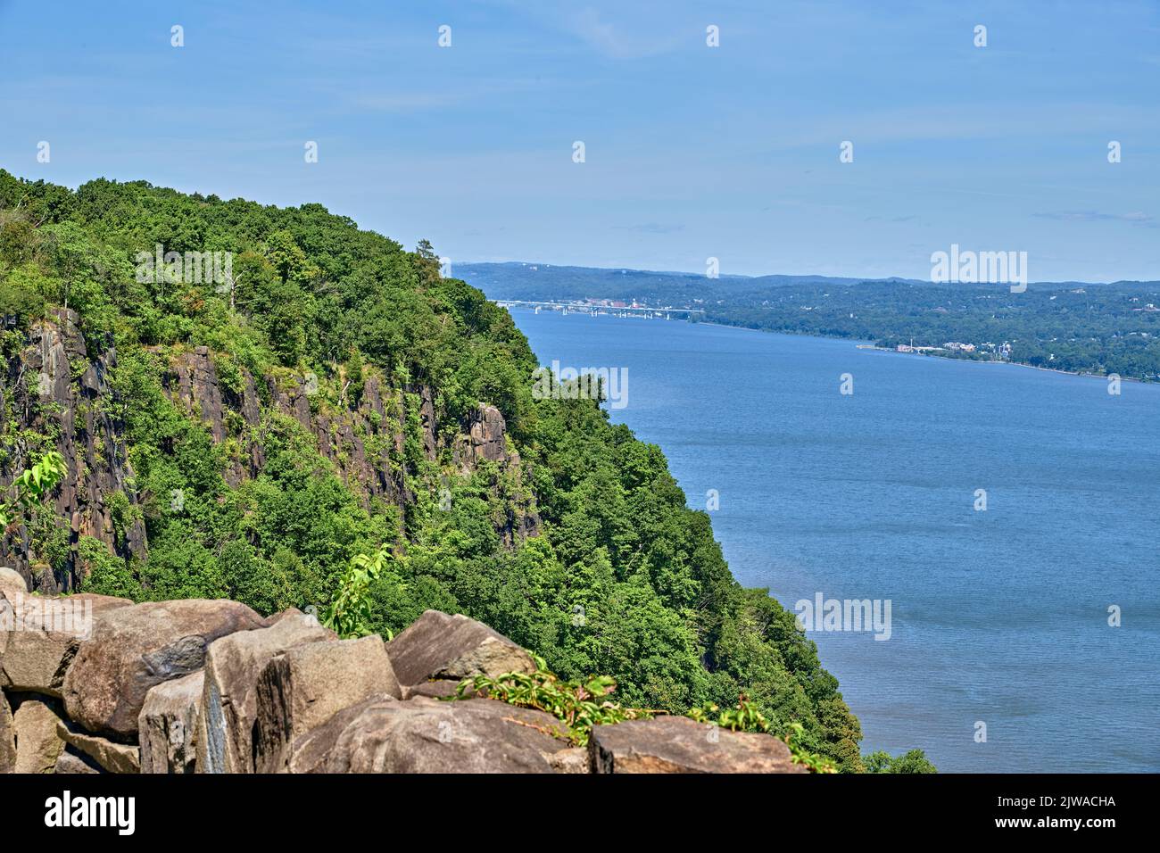 New Jersey,New York,NJ,NY, State Line lookout over the Palisade Cliffs ...