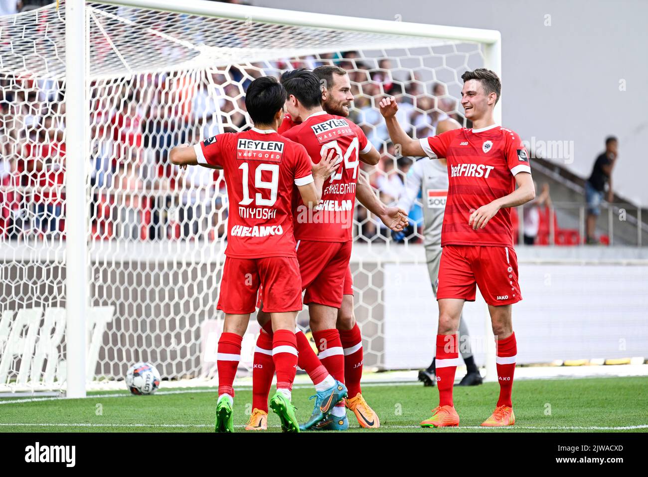 Antwerp's Vincent Janssen celebrates after scoring during a soccer ...