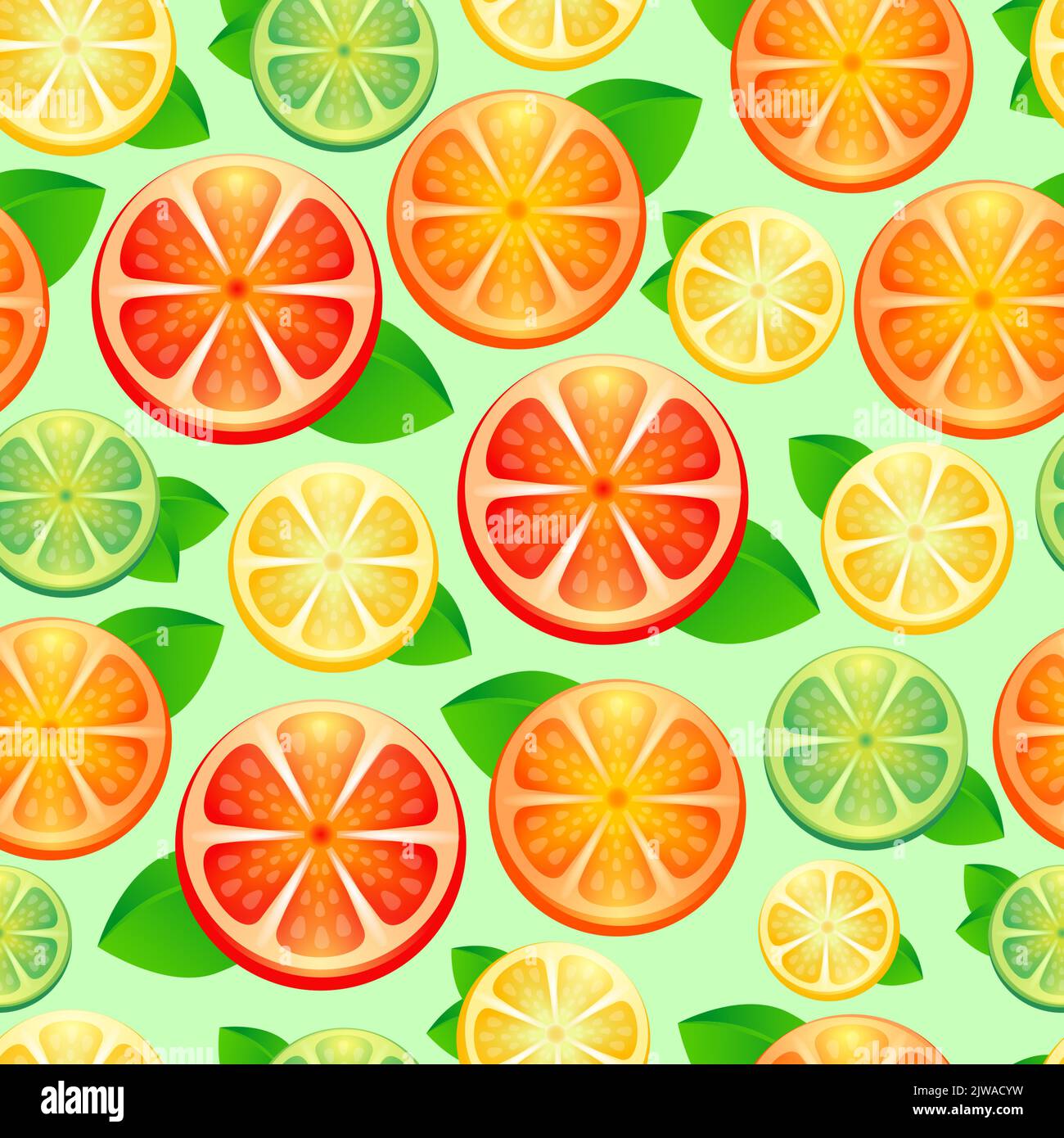 Seamless bright pattern with Fresh Citrus for fabric, drawing labels ...
