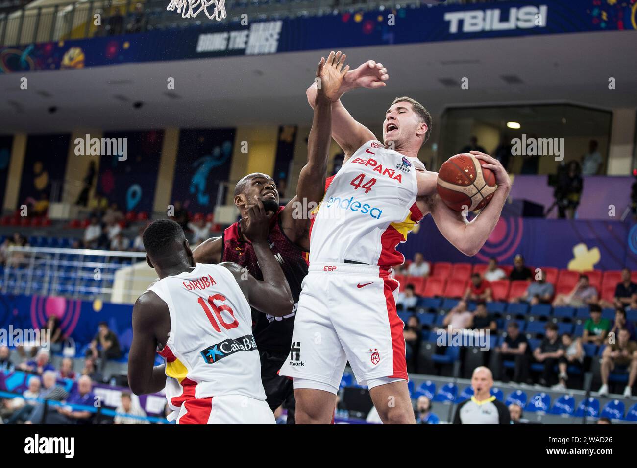 Joel Parra of Spain, Kevin Tumba of Belgium pictured during the match ...
