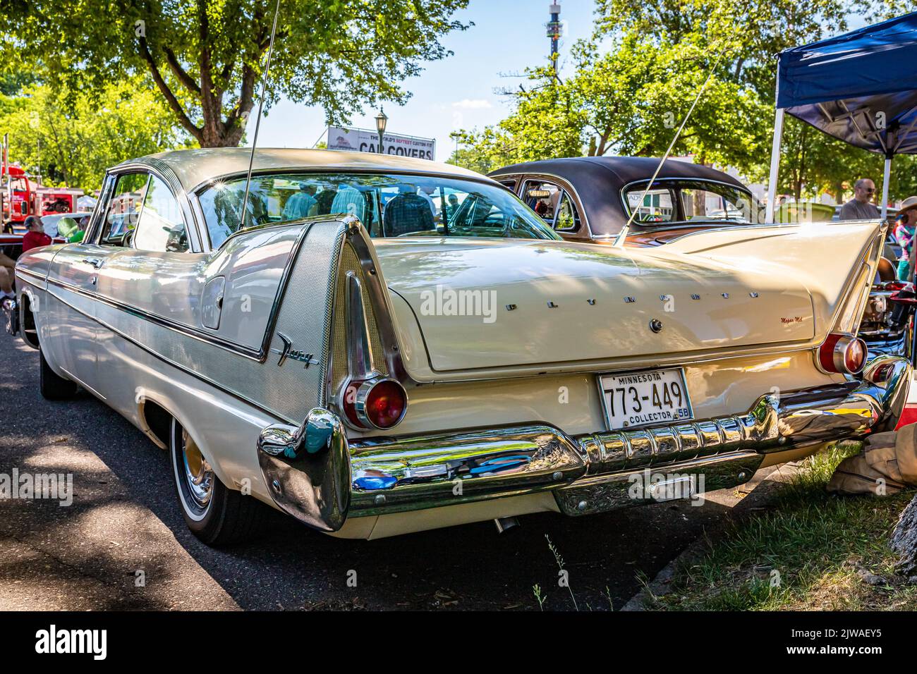 Falcon Heights, MN - June 17, 2022: Low perspective rear corner view of ...