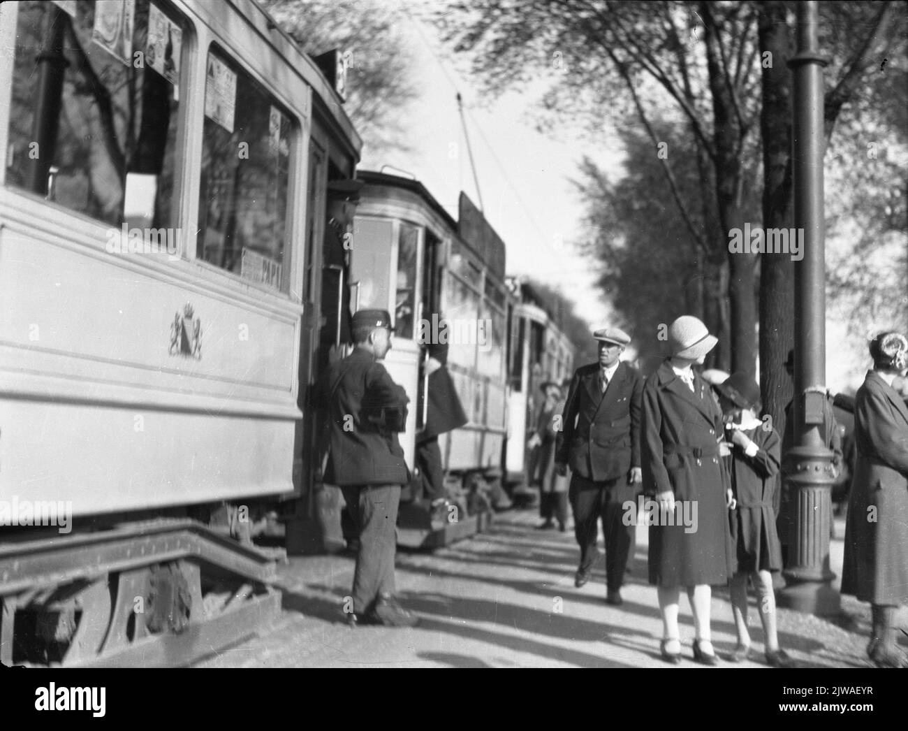 Image of a series of electric trams from the G.E.T.U on the ...