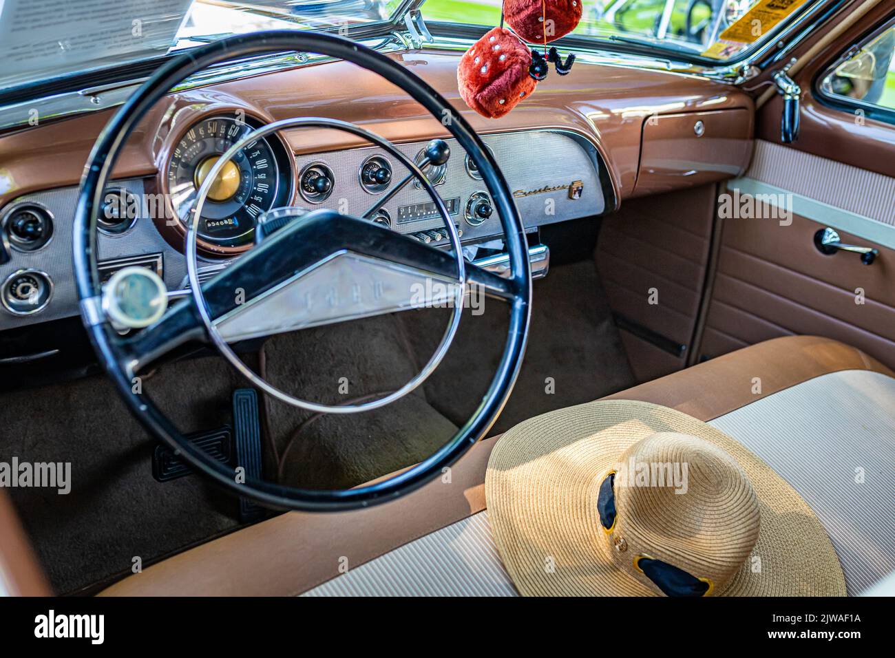 Falcon Heights, MN - June 17, 2022: Close up detail interior view of a ...