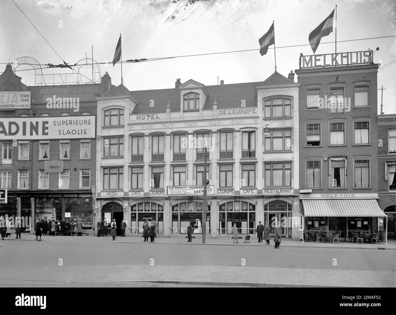 View of the facade of Hotel-Café-Restaurant De L'Europe (Vredenburg 14 ...