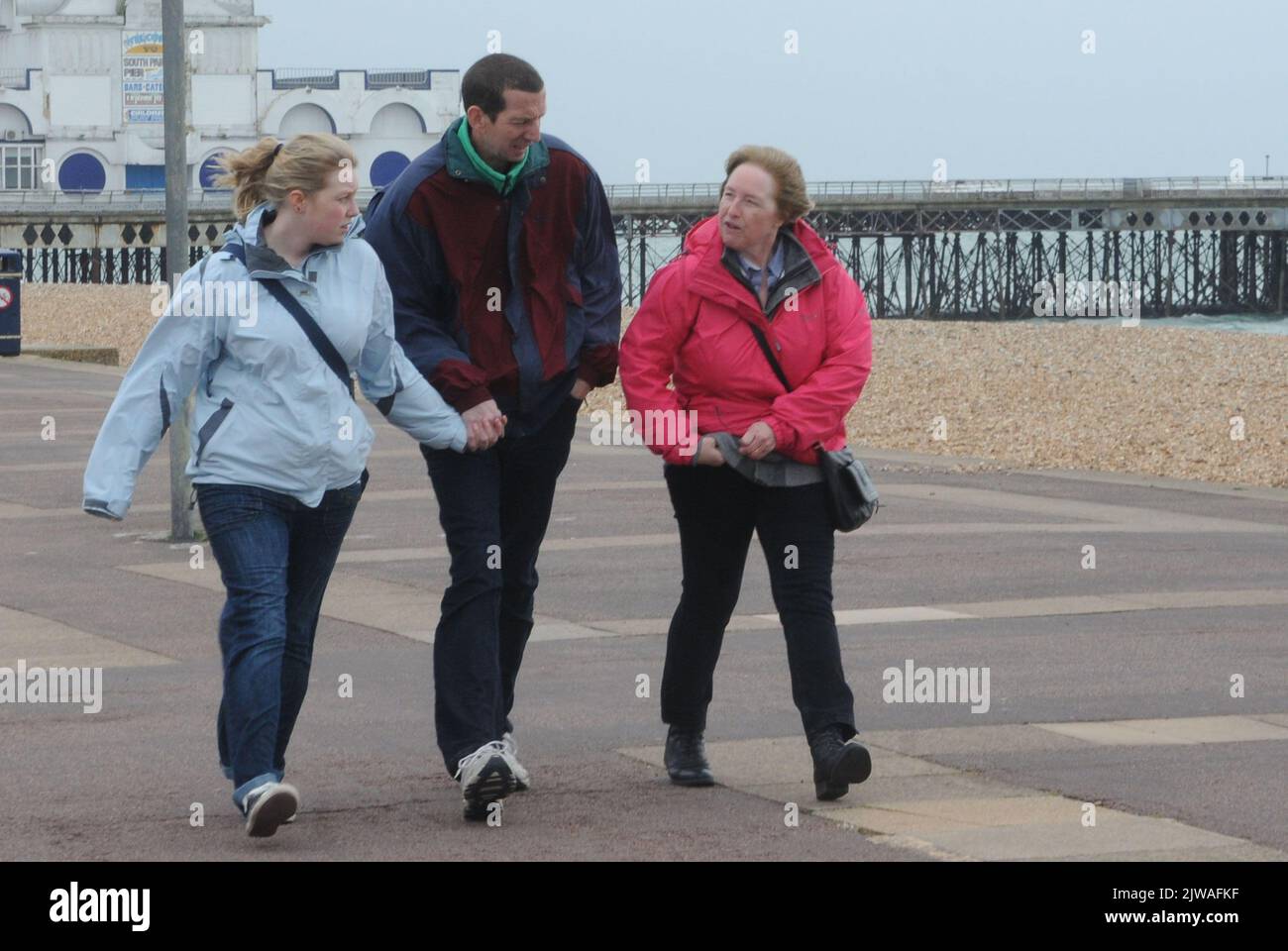 WELL WRAPPED UP FOR A WALK ALONG THE SEA FRONT AT SOUTHSEA AT THE START ...