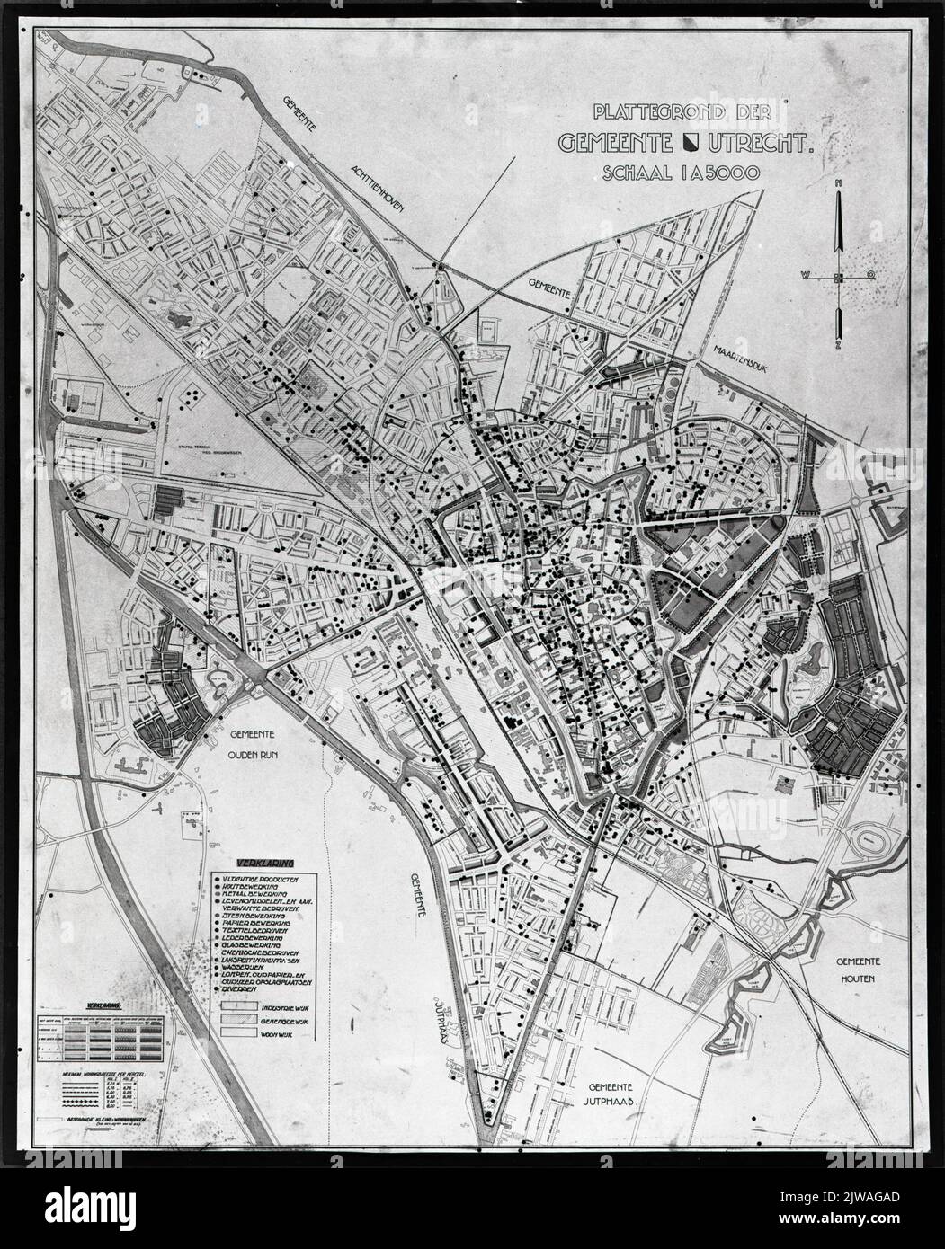 Map of the municipality of Utrecht with the various forms of industry ...