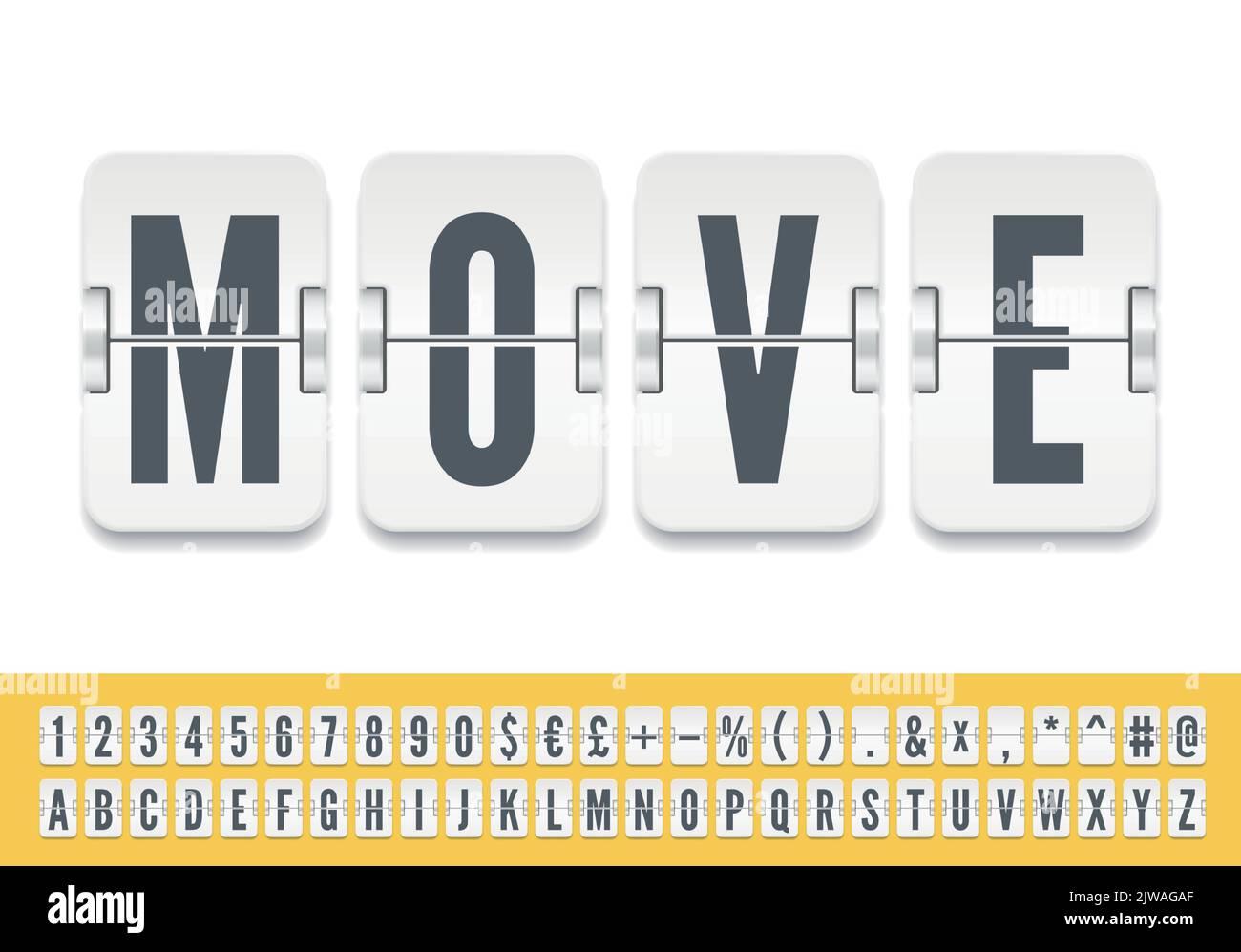 White scoreboard abc font with numbers for showing flight departure ...