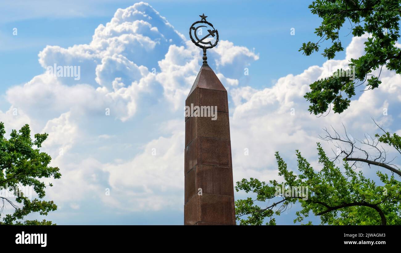 Bishkek, Kyrgyzstan - May 2022: USSR Soviet monument in Bishkek. The ...