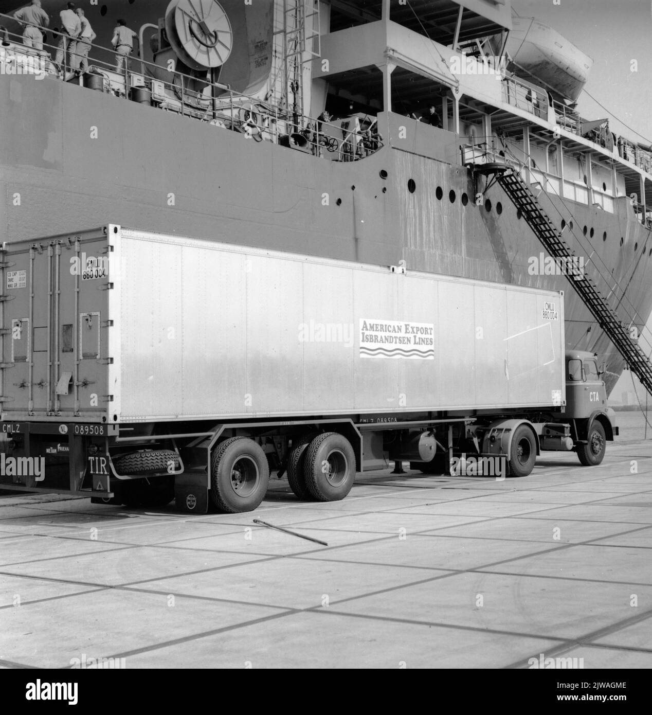Image of the transfer of containers on the container Terminal Amsterdam ...
