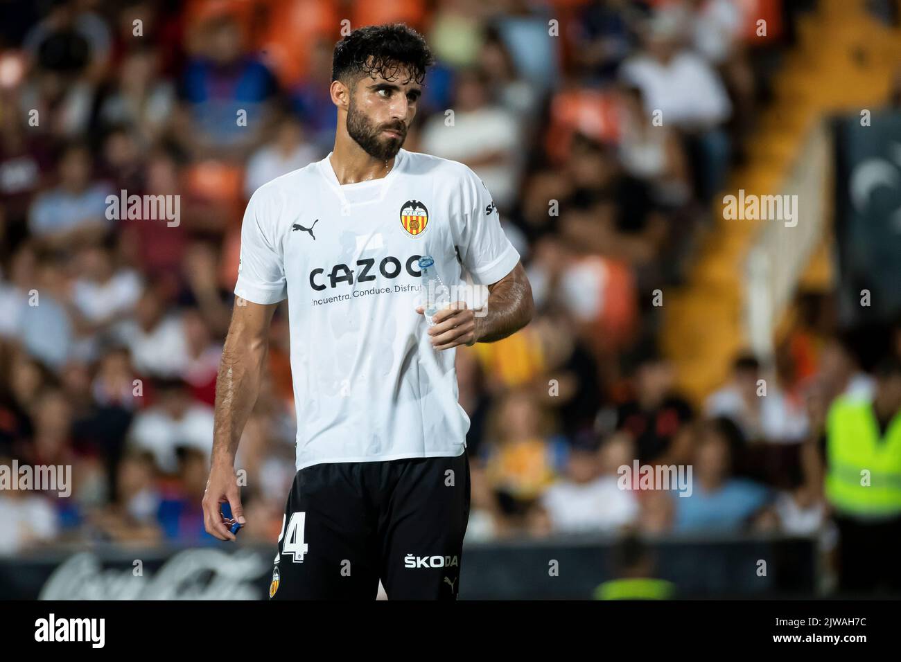 Valencia, Spain, September 4, 2022. Eray Comert of Valencia CF durign La Liga match between ...