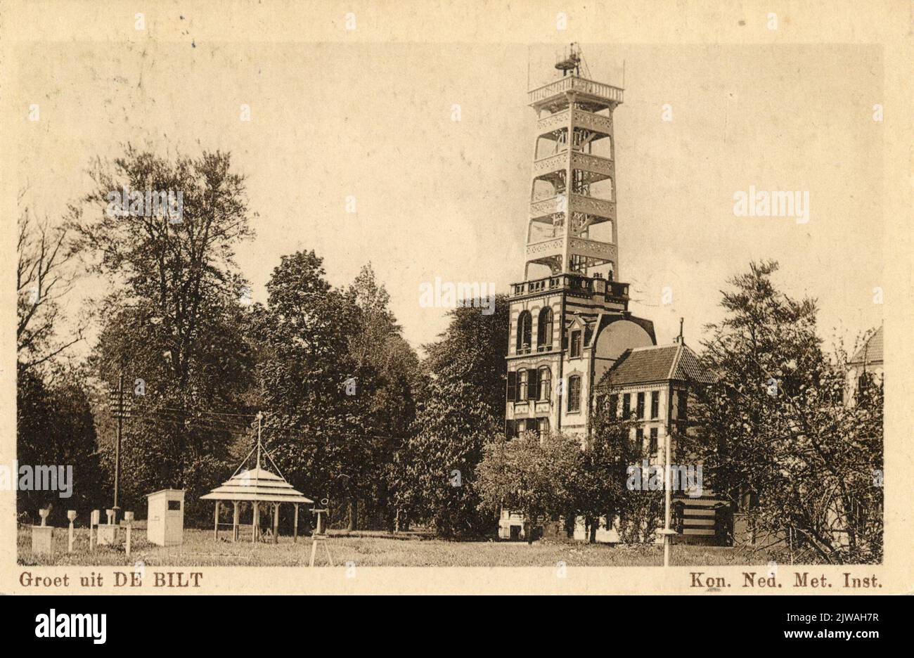 View on the right side of the main building with the observation tower ...