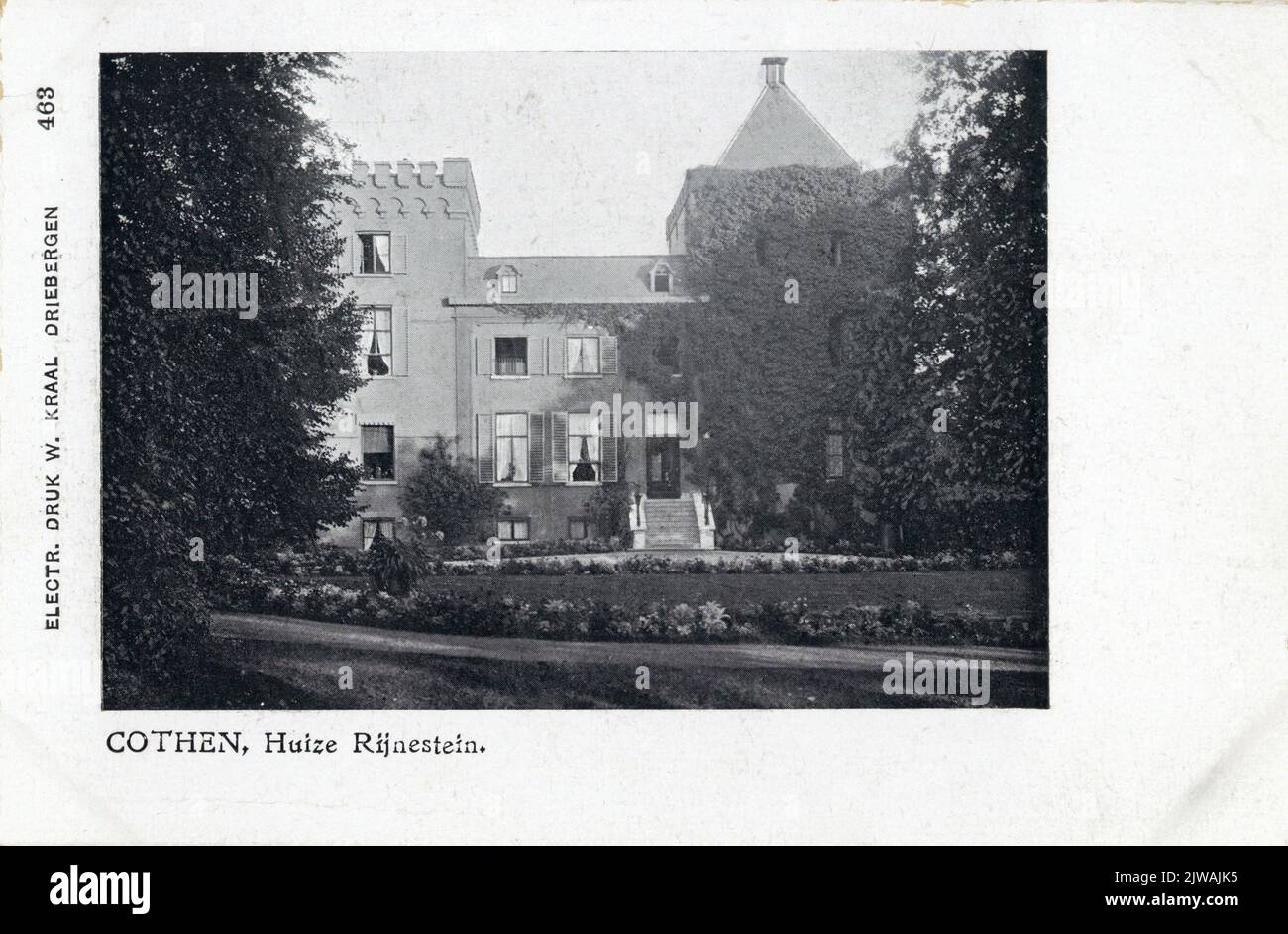 View of the front of the Rhijnestein castle in Cothen from the ...