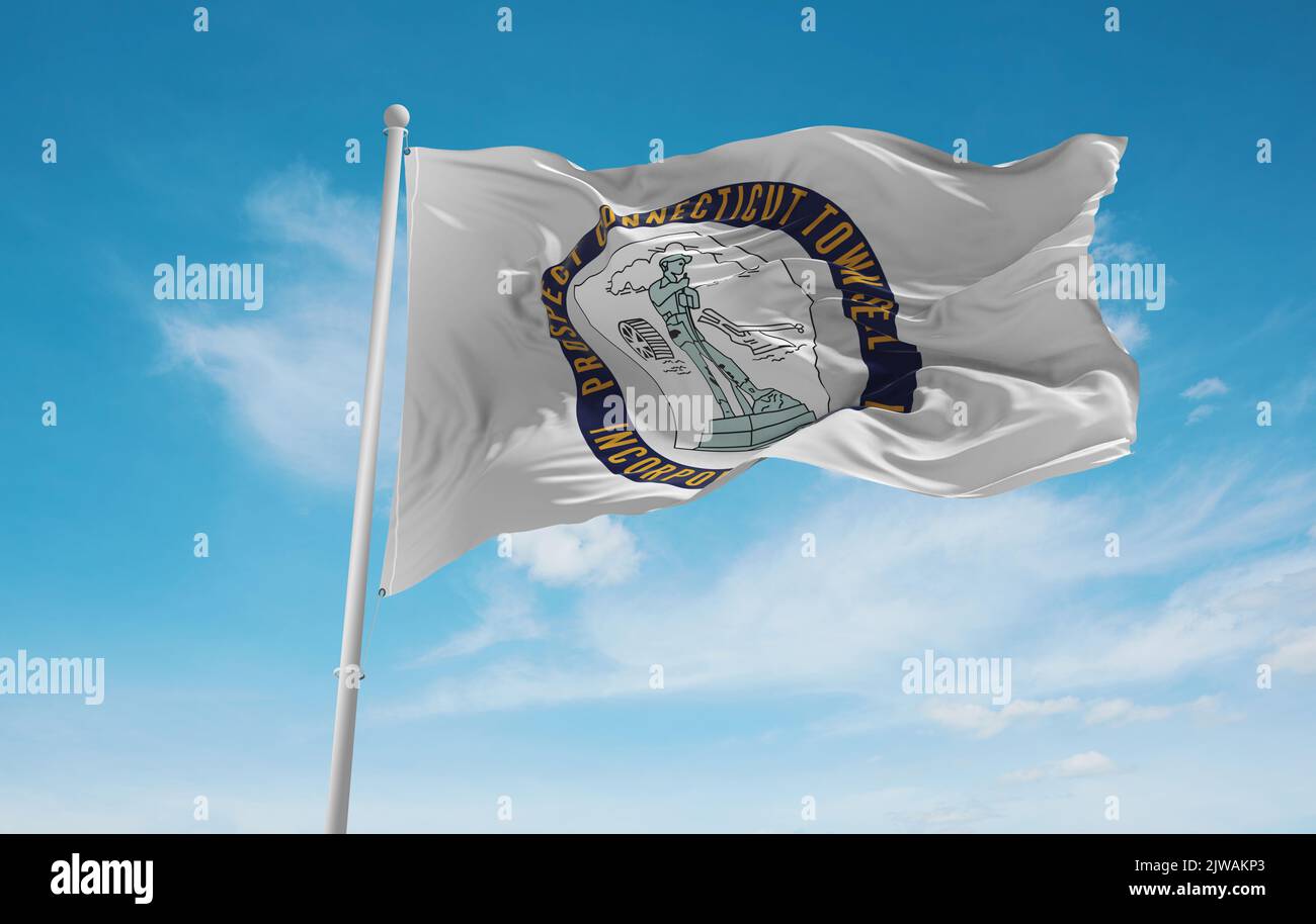 official flag of Prospect, Connecticut untied states of America at ...
