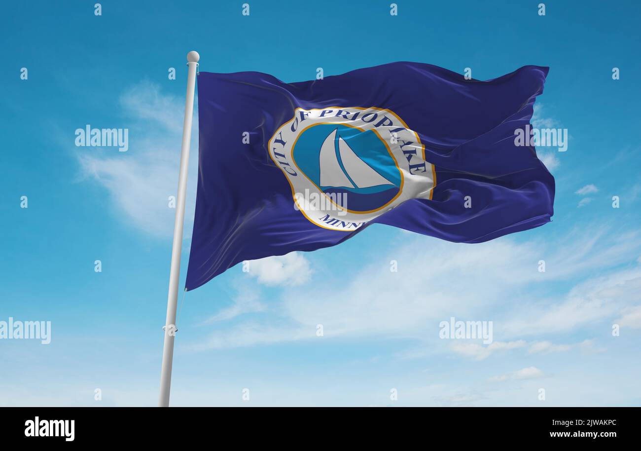 official flag of Prior Lake, Minnesota untied states of America at ...