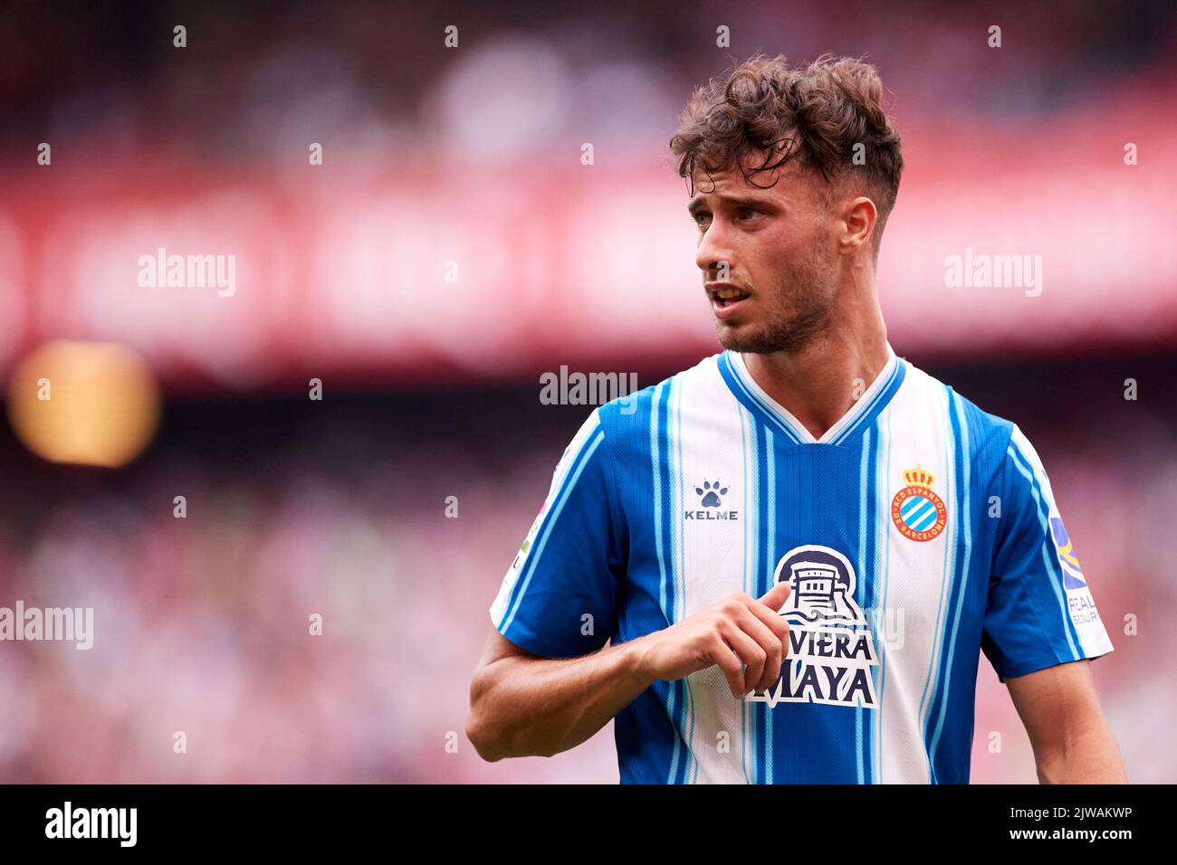BILBAO, SPAIN - SEPTEMBER 04: Javi Puado of RCD Espanyol looks on ...