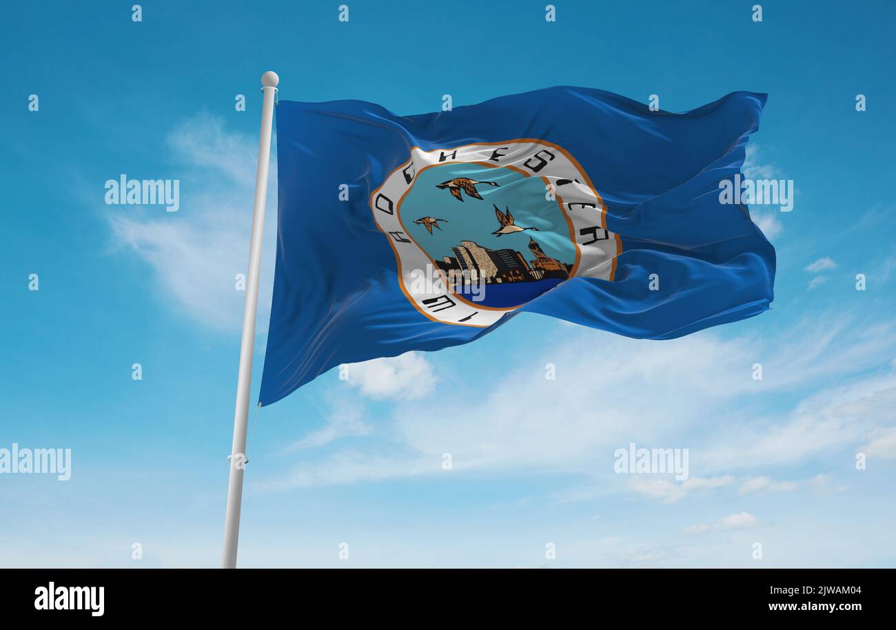official flag of Rochester, Minnesota untied states of America at ...