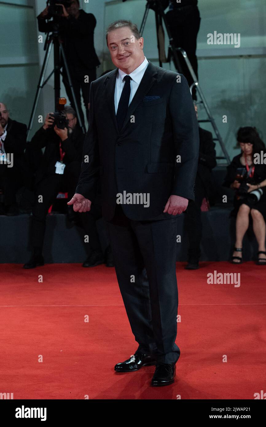Bredan Fraser attending The Whale Premiere during the 79th Venice ...