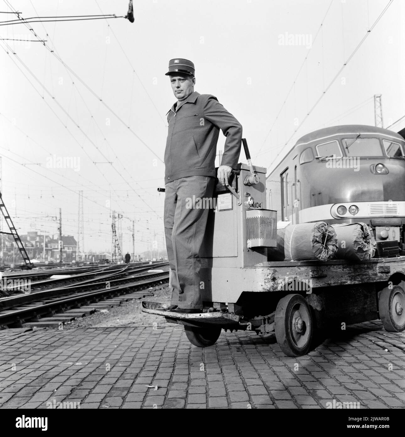 Image of a station assistant of the N.S. In his new uniform with an ...