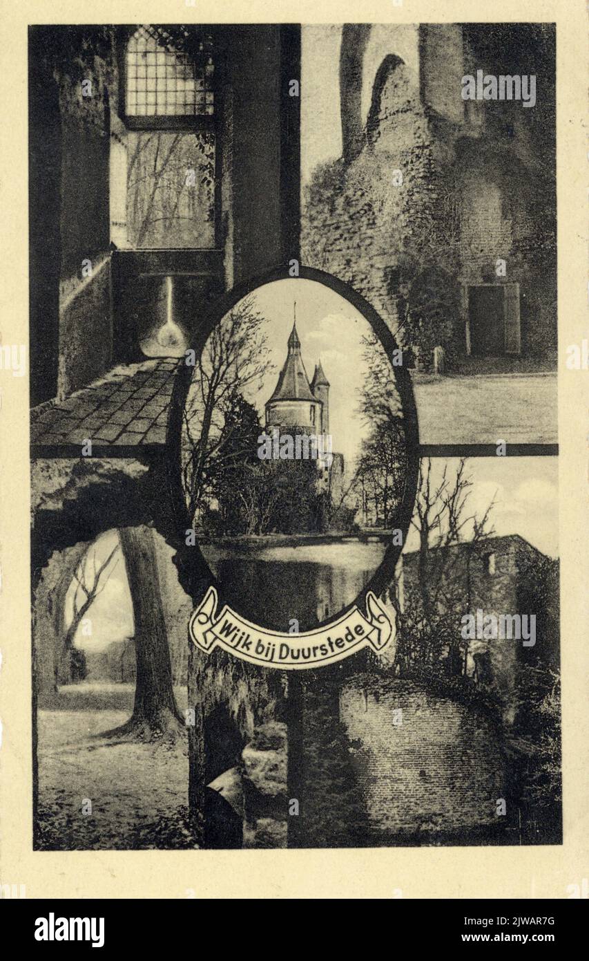 Collage of faces of the Duurstede castle in Wijk bij Duurstede:- the ...