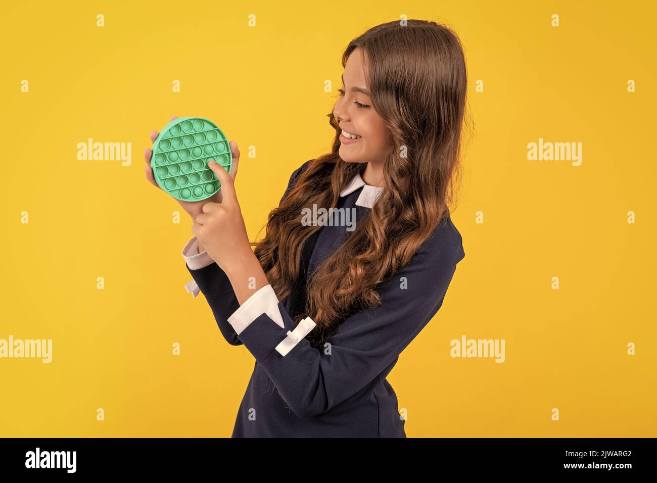 smiling child play popit fidget. push button antistress silicone toy ...