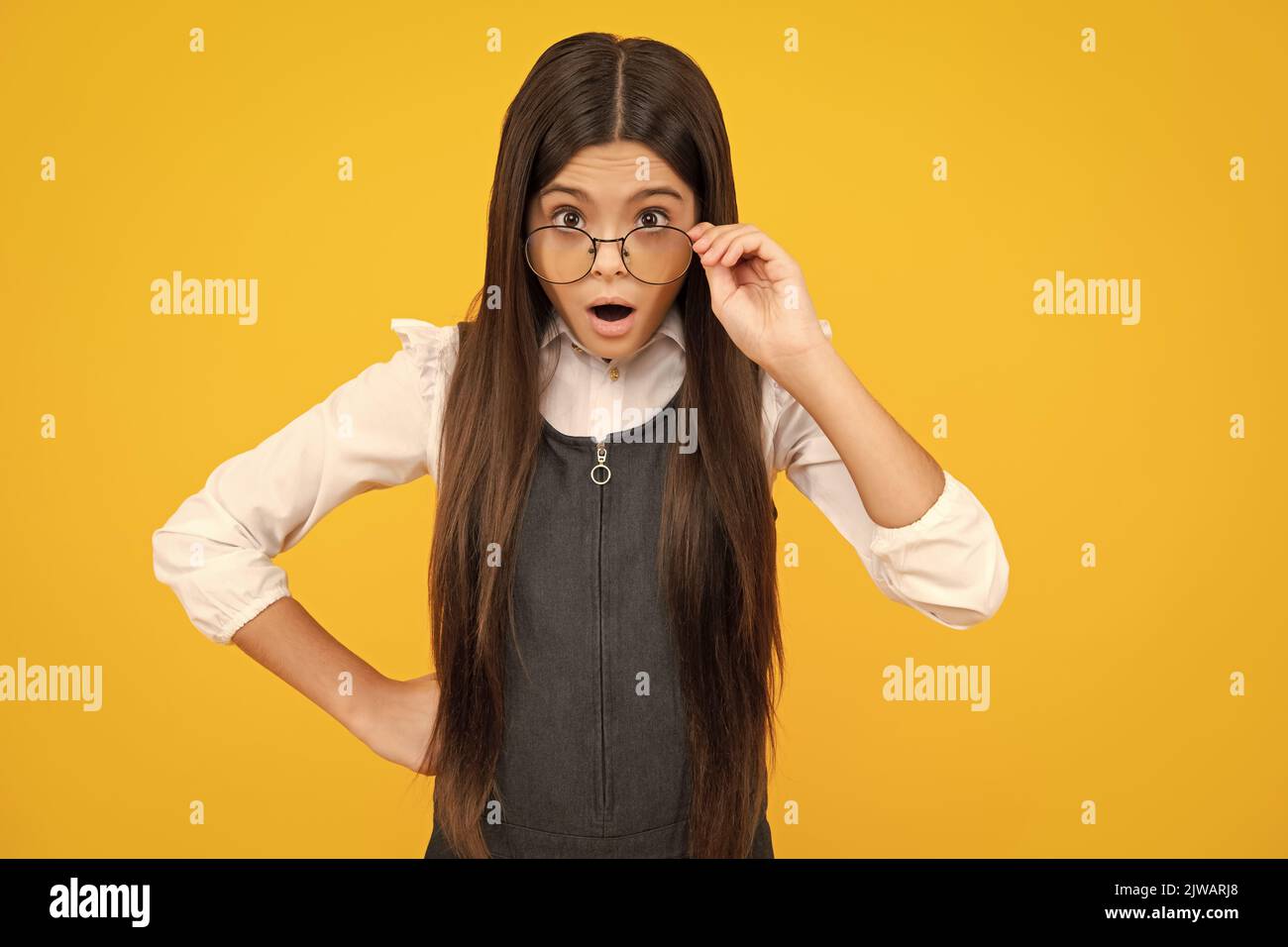 Surprised face, surprise emotions of teenager girl. Beautiful teenage ...