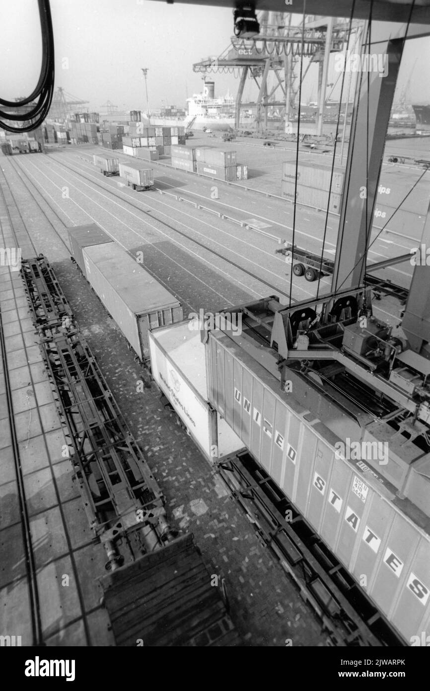 View of the transfer site for containers of Europe container terminals ...