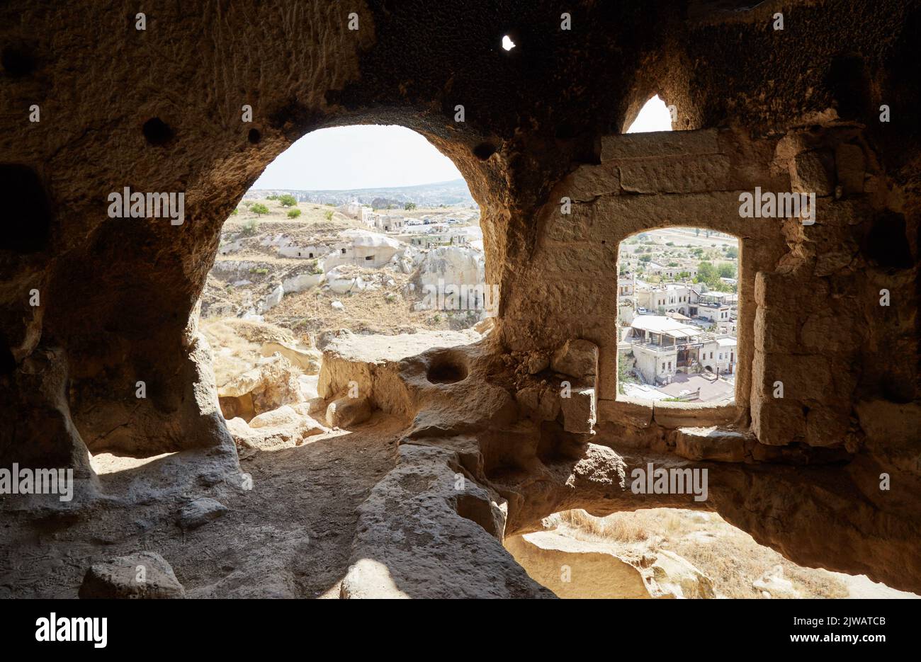 Walking Through Cappadocia's Cavusin Castle Stock Photo - Alamy