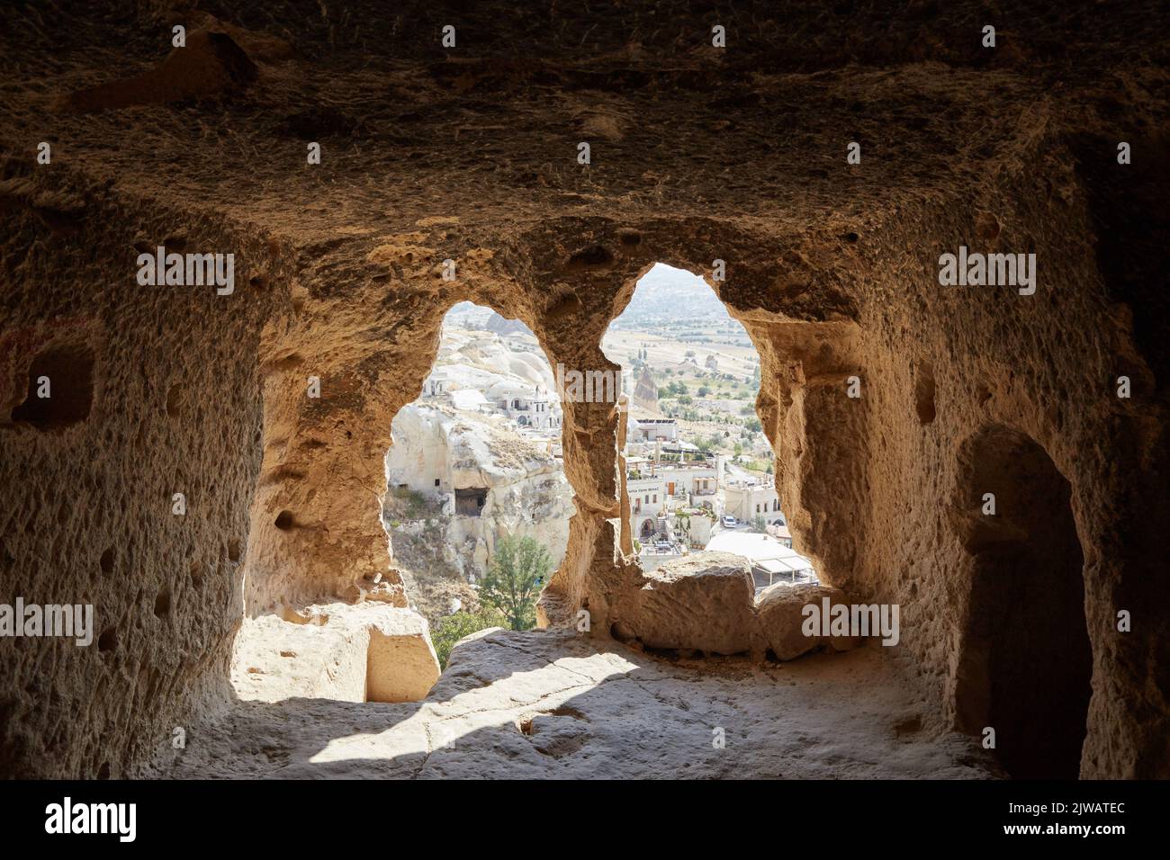 Walking Through Cappadocia's Cavusin Castle Stock Photo - Alamy