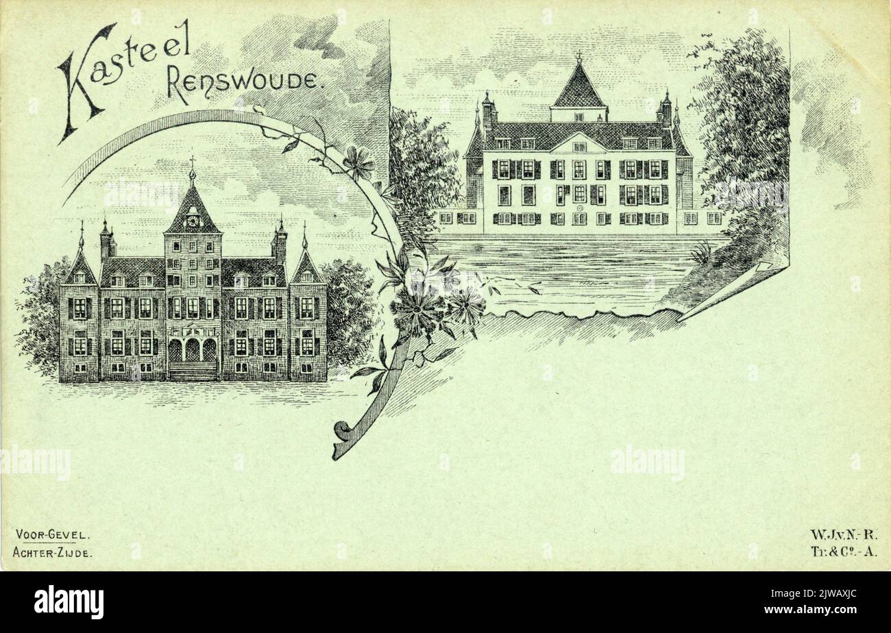 Castle Renswoude front facade rear facade recto Stock Photo - Alamy