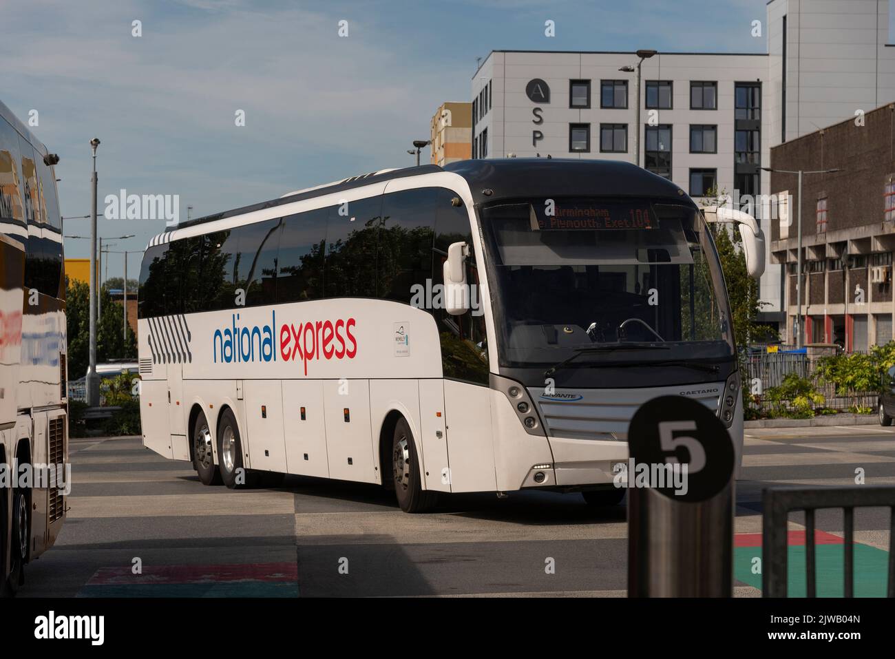 Plymouth, Devon, England, UK. 2022. Coach travel from and to the city ...