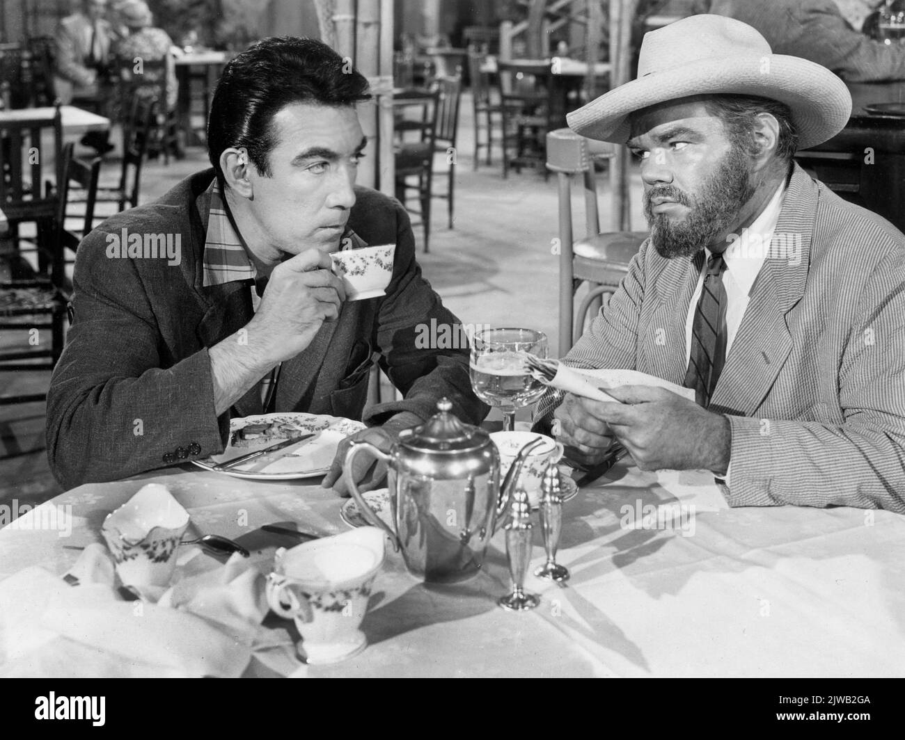 Anthony Quinn, George Mathews, on-set of the Film, "City Beneath The ...